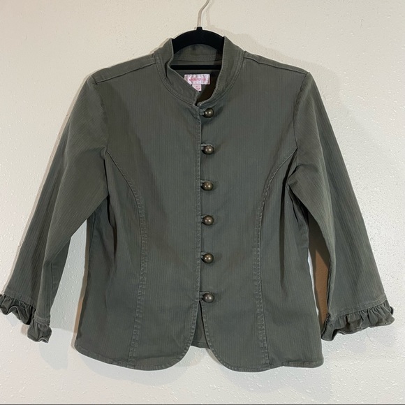 Xhilaration | Jackets & Coats | Xiliration Olive Cropped Jacket Metal ...